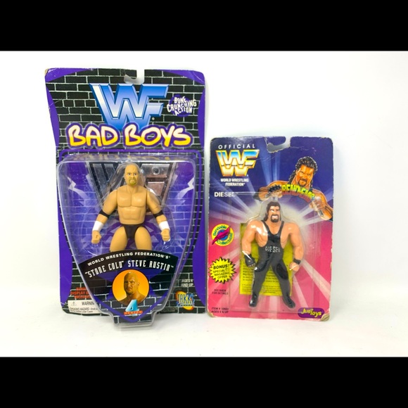 Jakks Pacific | Toys | Wwf Lot Of 2 Bad Boys Bendems Steve Austin ...